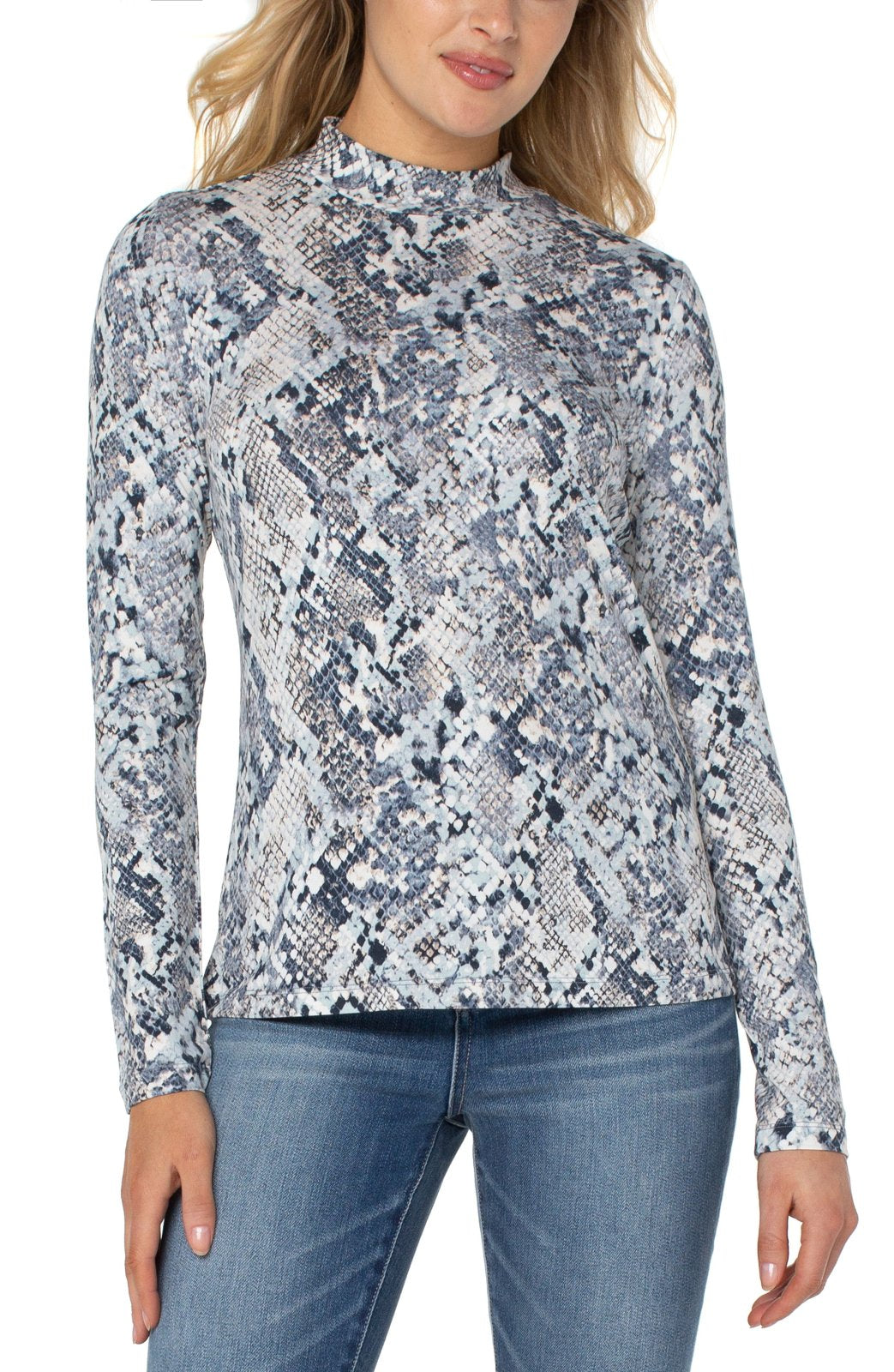Snake Print Mock Neck from Liverpool – High Call Outfitters